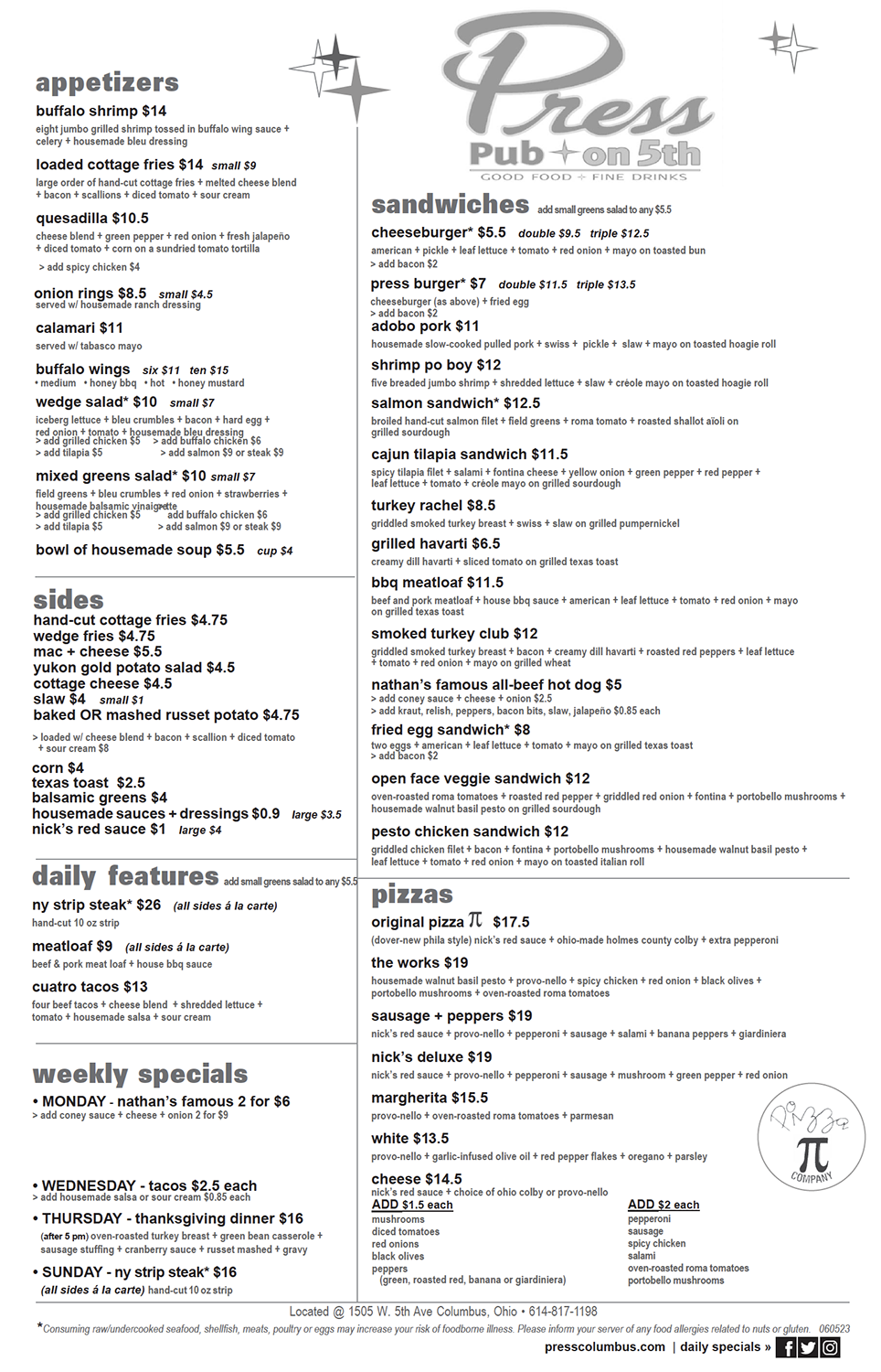 Press Columbus – Your casual neighborhood bar and restaurant